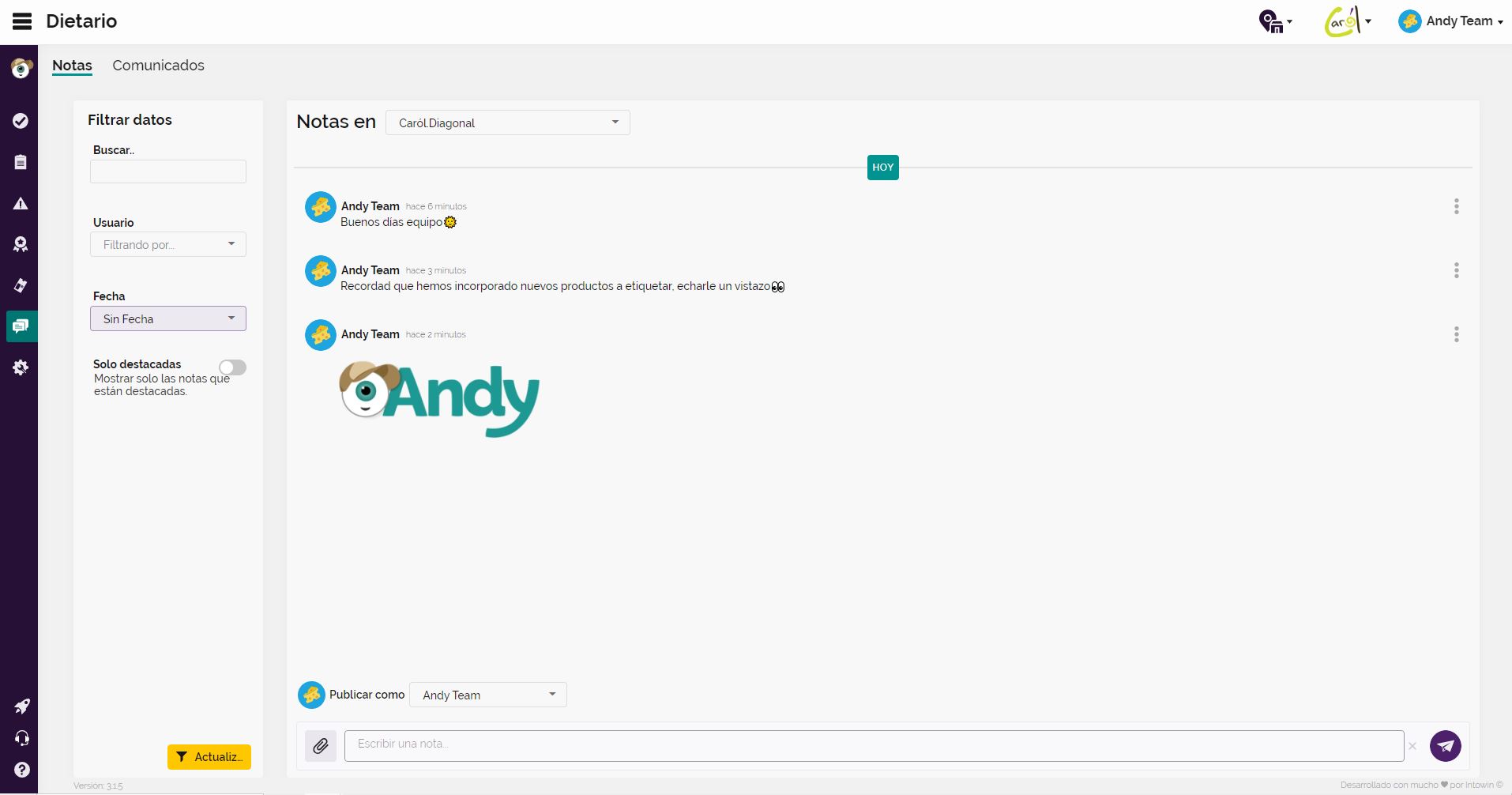 What is the Andy Logbook?